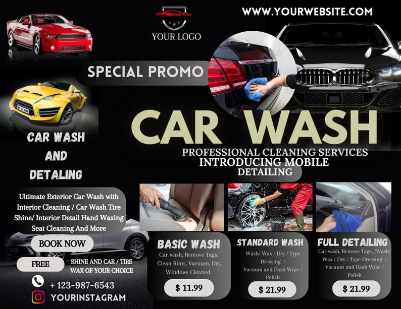 Car Detailing Flyer/ DIY Flyer Template Design/ Automotive Detailing ...