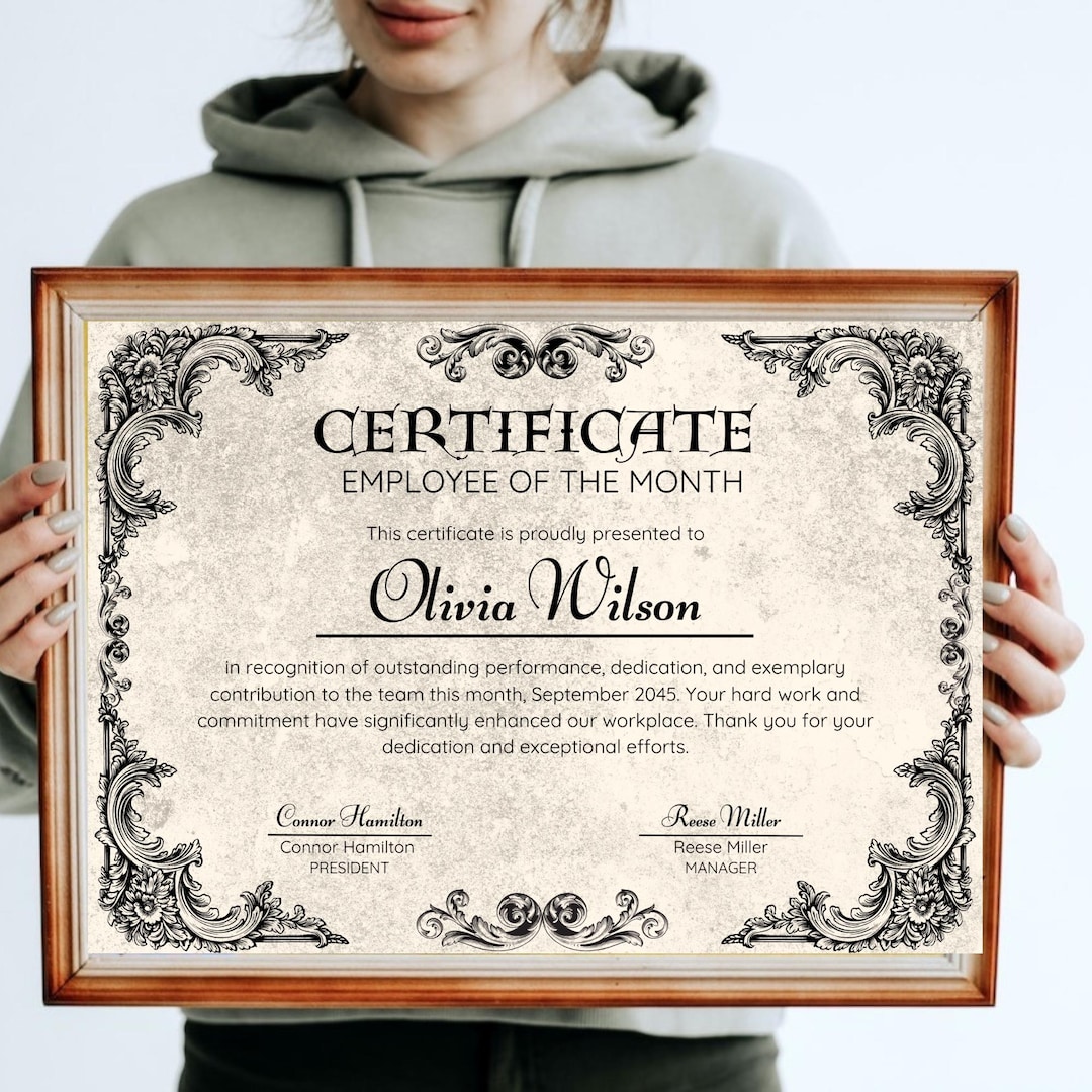 Editable Employee of the Month Certificate Template (instant Download ...