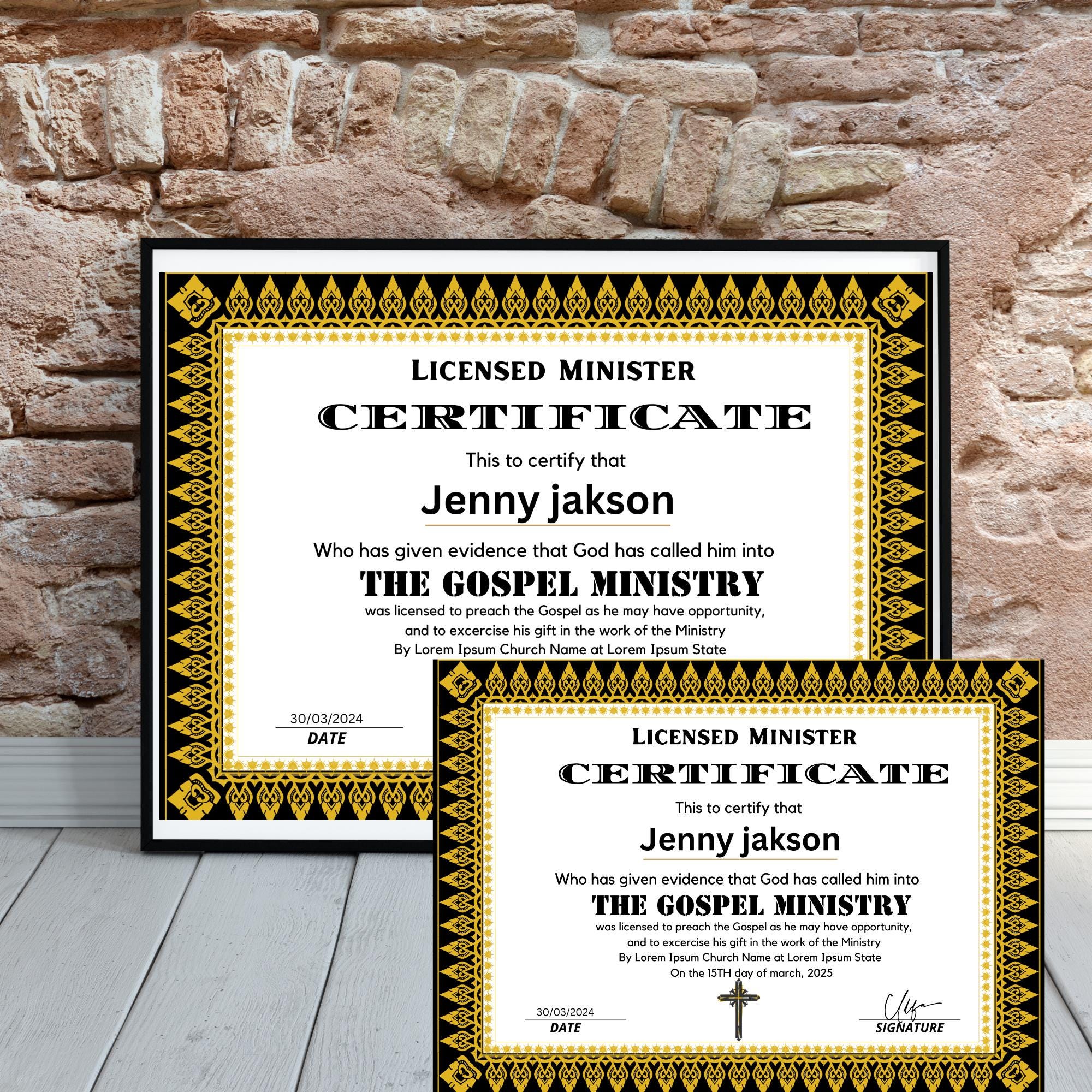 Vintage Minister License Certificate Template: Editable, Printable ...