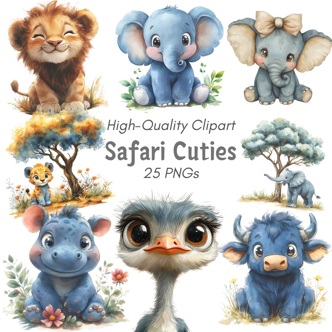 Safari Animals Clipart, African Animals Clipart, Jungle Clip Art ...