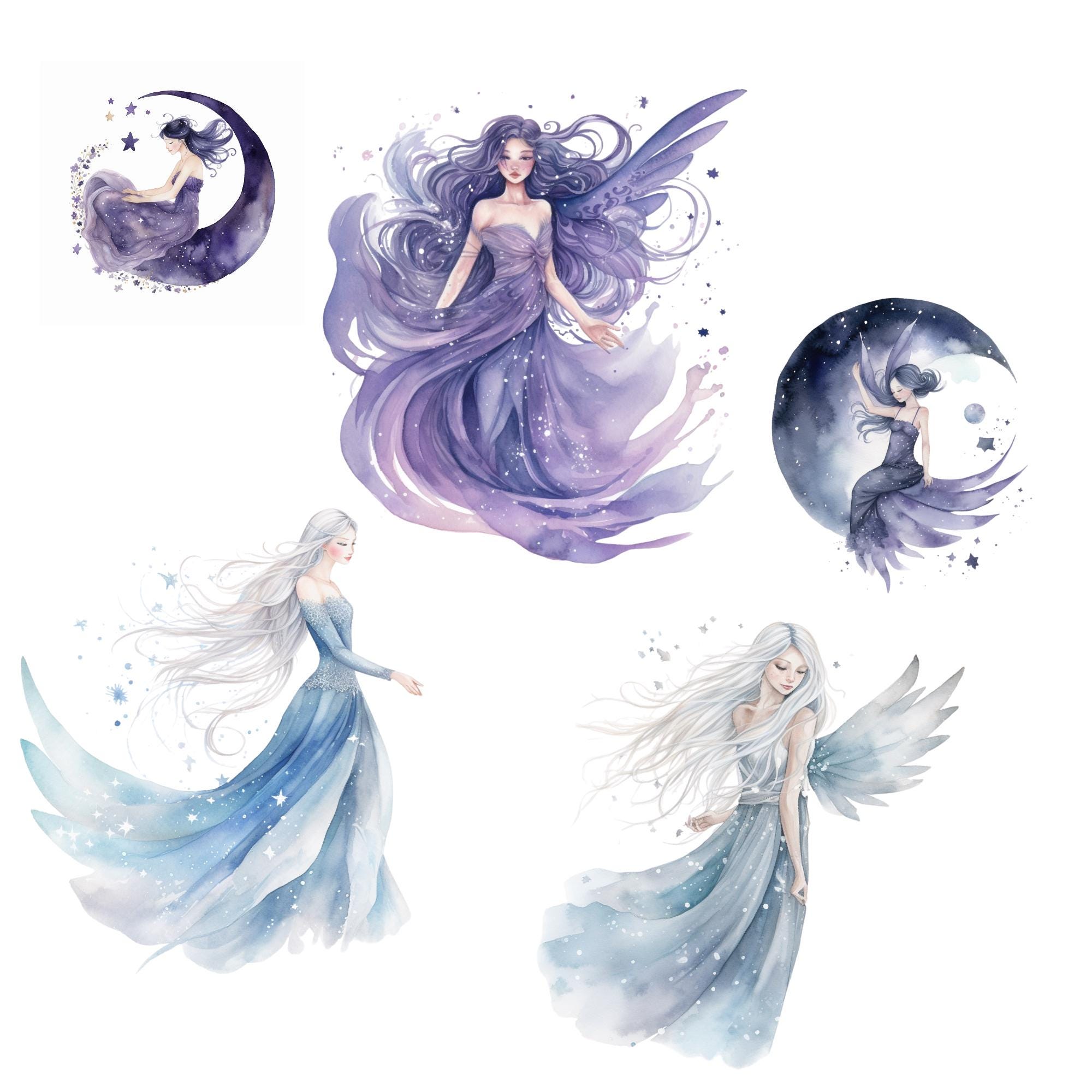 Midnight Fairy Clipart, Dark Fairy Clipart, Fairy Clipart Png, Blue ...