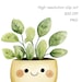 Kawaii Plant Clipart, Cute Plant Clipart, Kawaii Digital Sticker, Cute ...