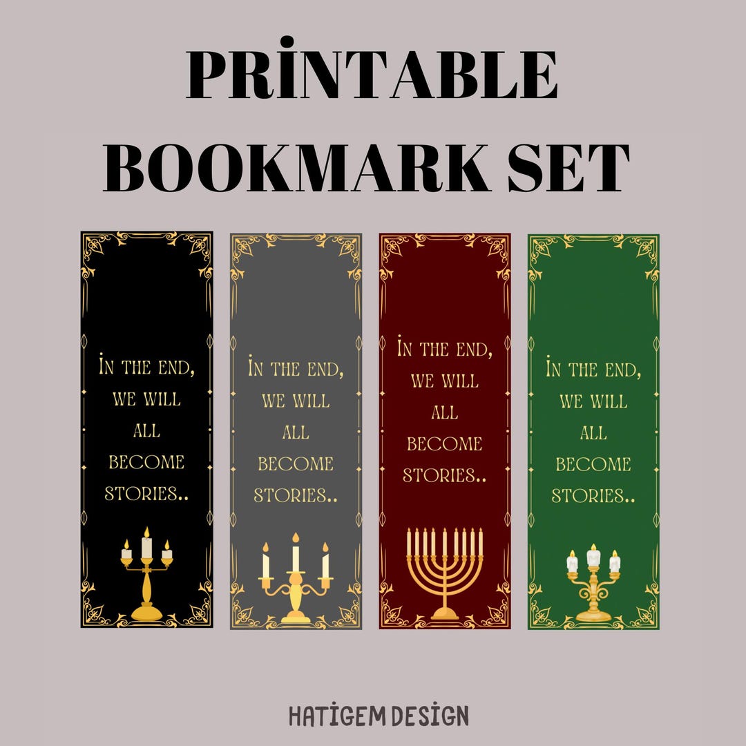 Gothic Quote Bookmarks Digital Download - Dark Academia Printable ...