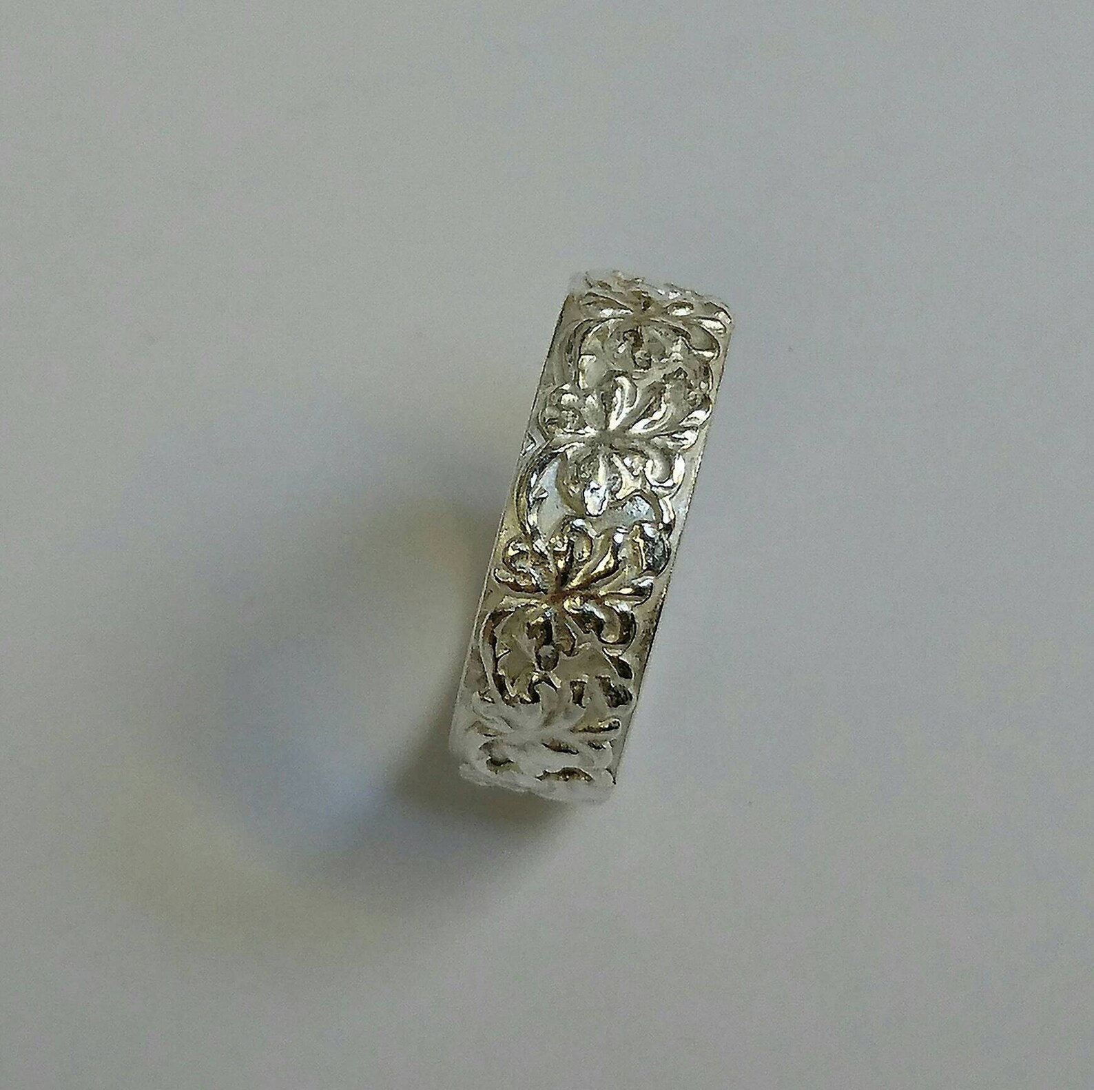 Sterling Silver Handmade Pattern Band, Hallmarked in Edinburgh. - Etsy UK