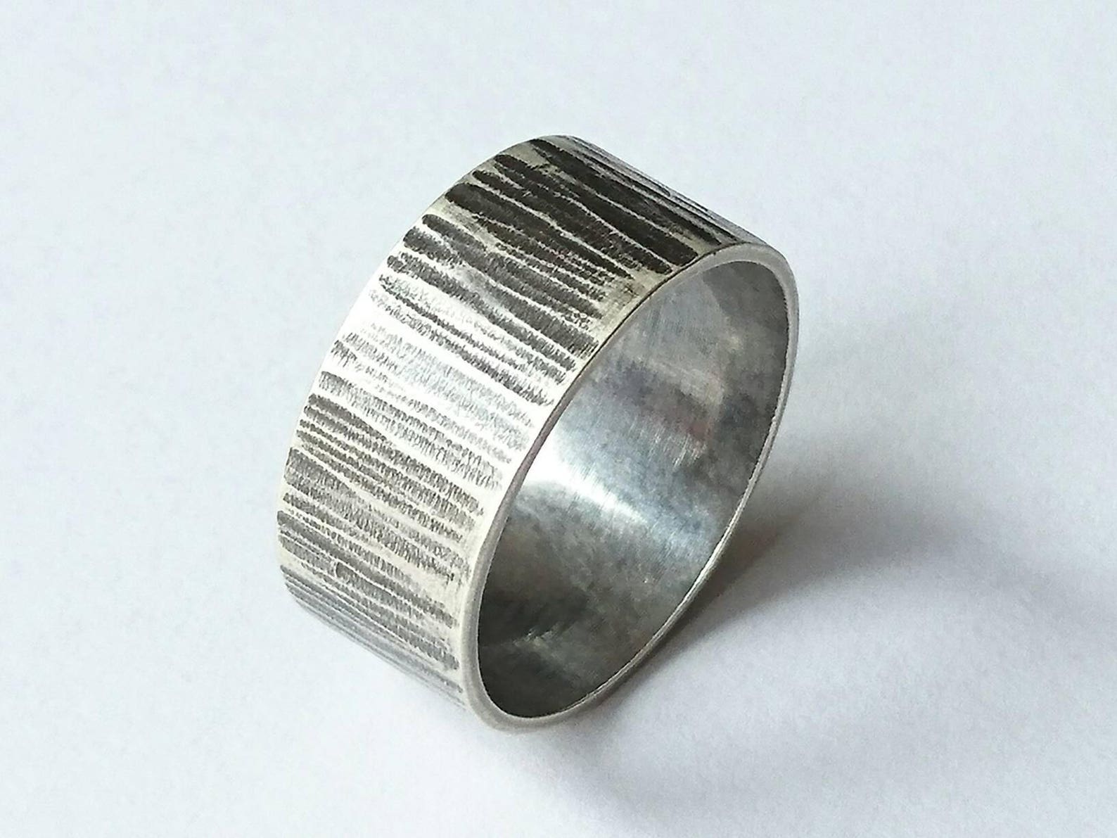 Sterling Silver Unisex Textured Ring, Hallmarked in Edinburgh - Etsy
