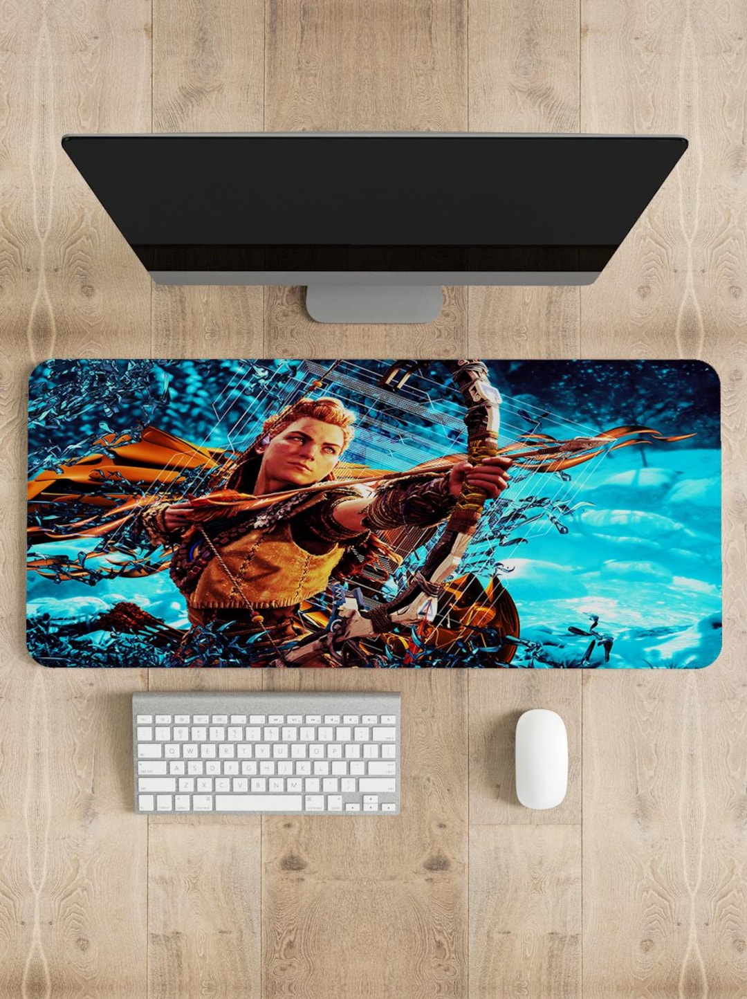 Horizon Forbidden West Mouse Pad: Stitched Edges, Vibrant Colors - Etsy