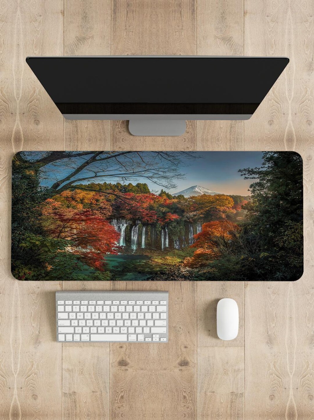 Japanese Waterfall Mouse Pad: Personalized Anime Desk Mat - Etsy