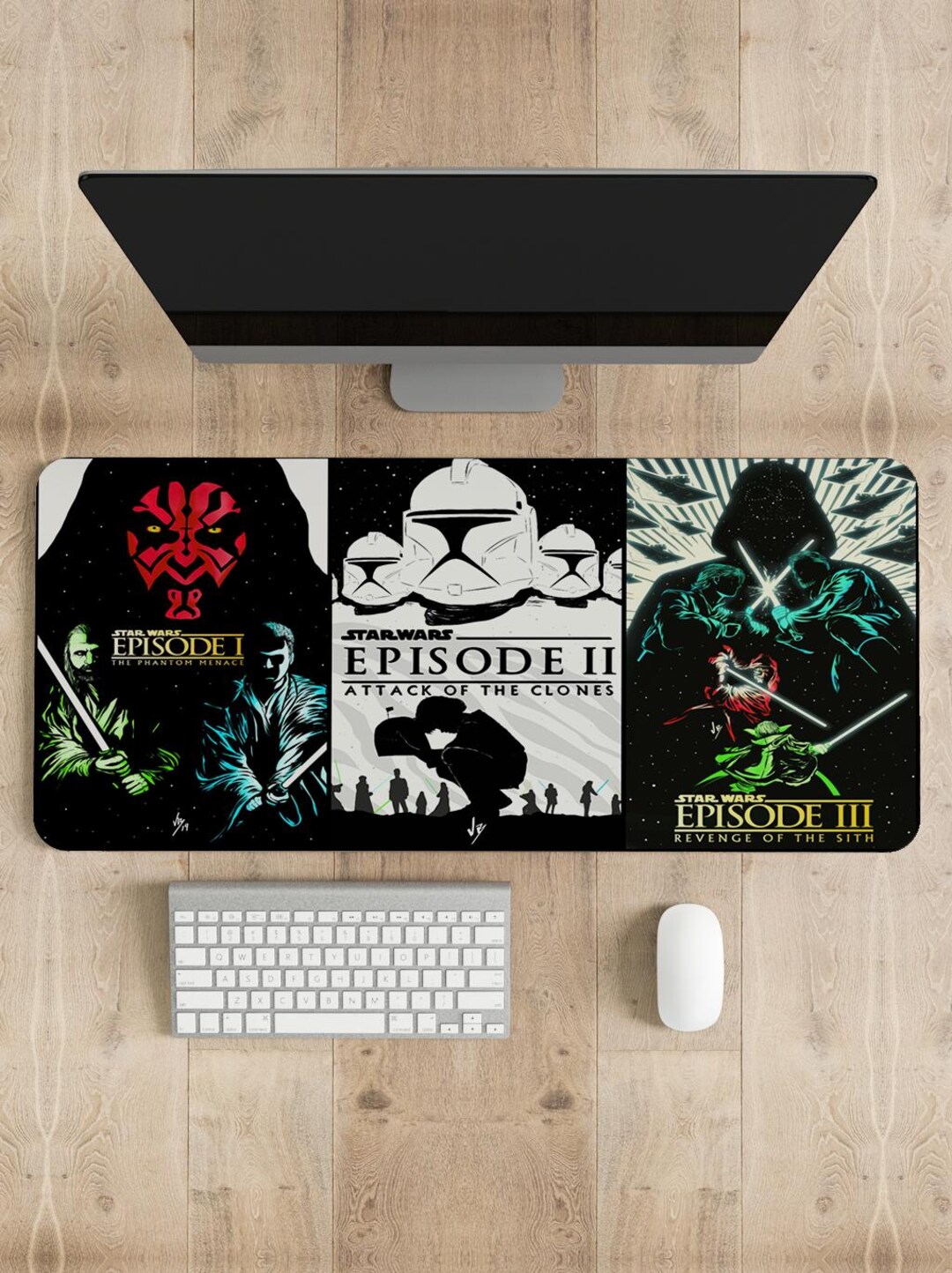 Star Wars Mouse Pad: Episodes I-III, Personalized Gaming Desk Mat - Etsy