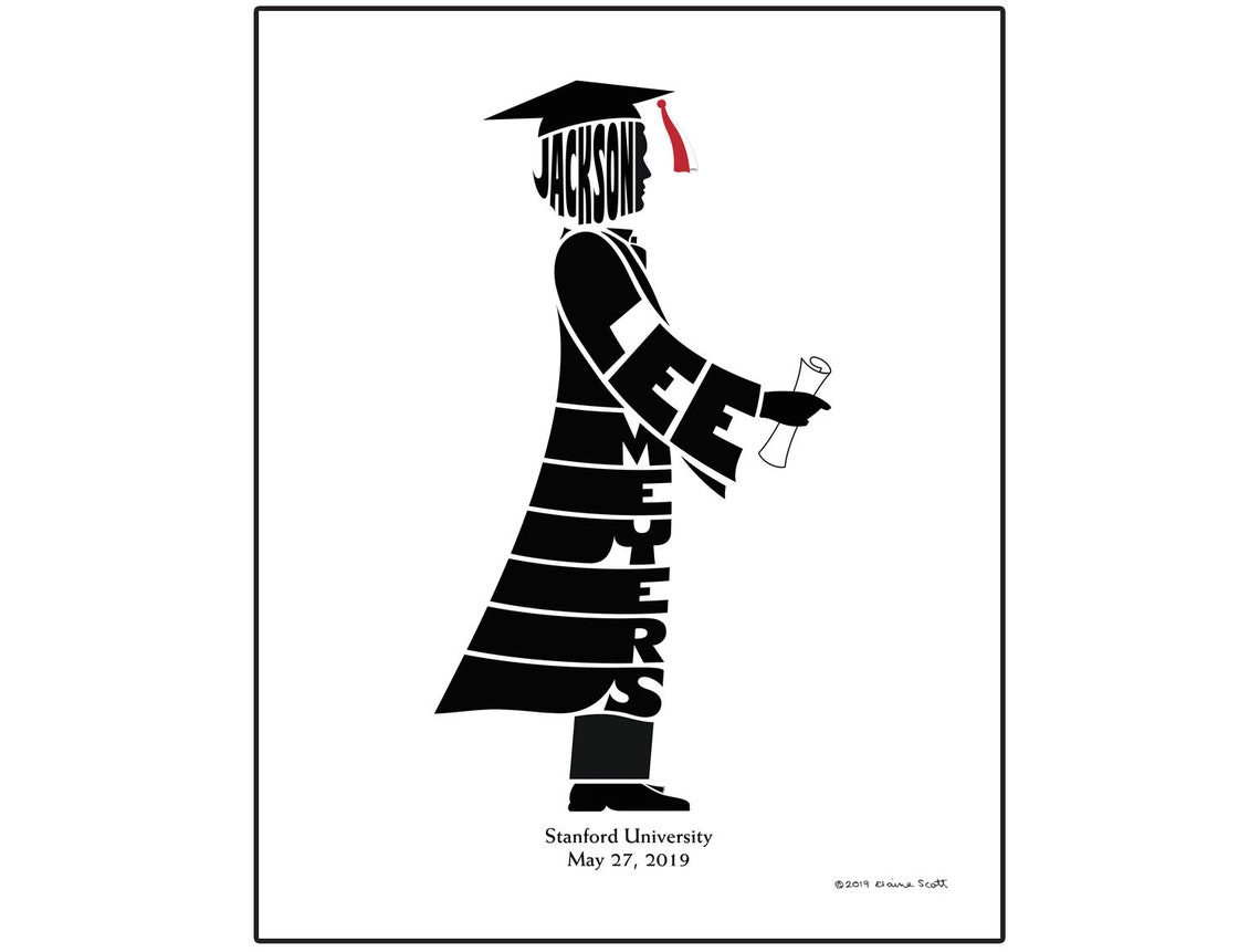 Personalized Male Graduate Print Graduation Gift for a Guy - Etsy