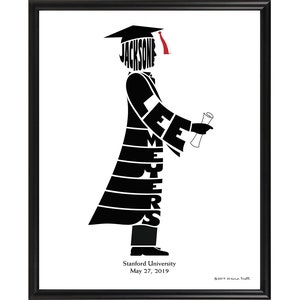 Personalized Male Graduate Print, Graduation Gift for a Guy, Custom ...