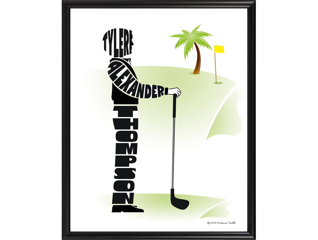 Personalized Golfer Print Custom Golf Artwork Personalised - Etsy