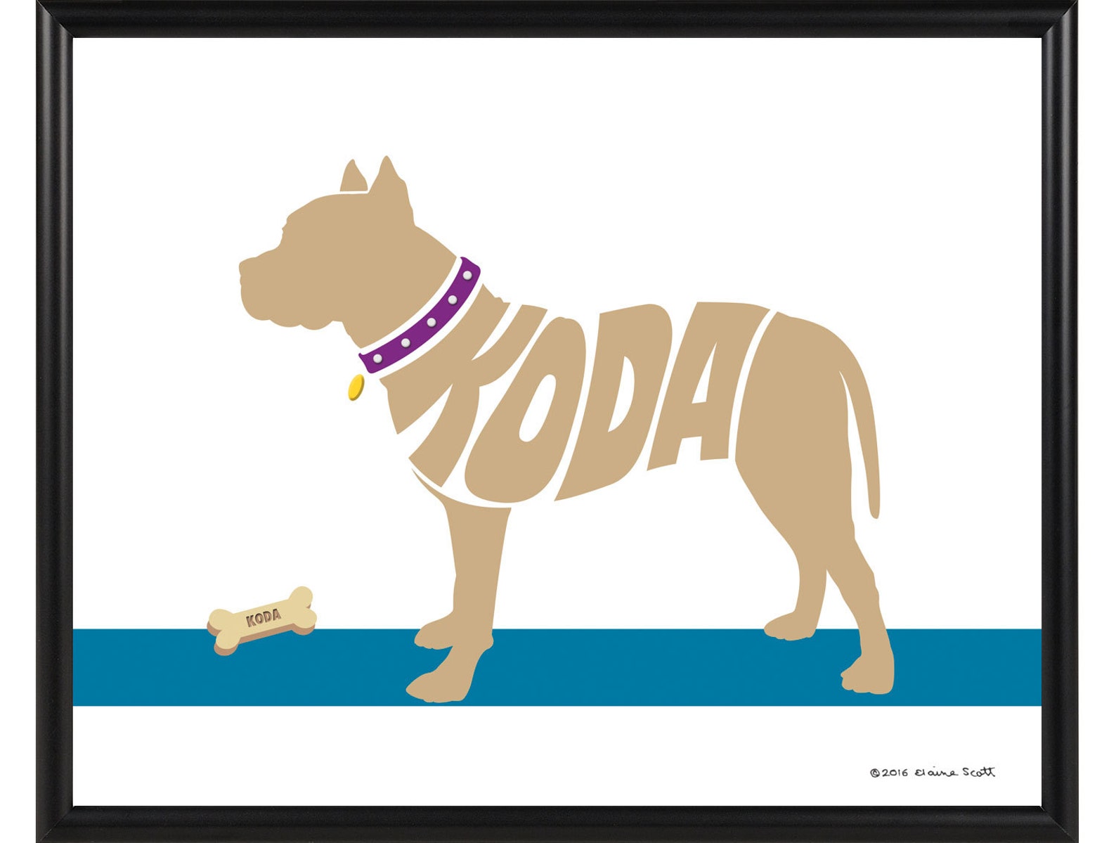 Personalized Pit Bull Print American Stafforshire Terrier | Etsy