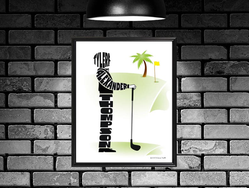 Personalized Golfer Print Custom Golf Artwork Personalised - Etsy