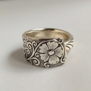 Spoon Ring, "daisy" 1892, Silverware Jewelry, Vintage Silverplate, Size ...