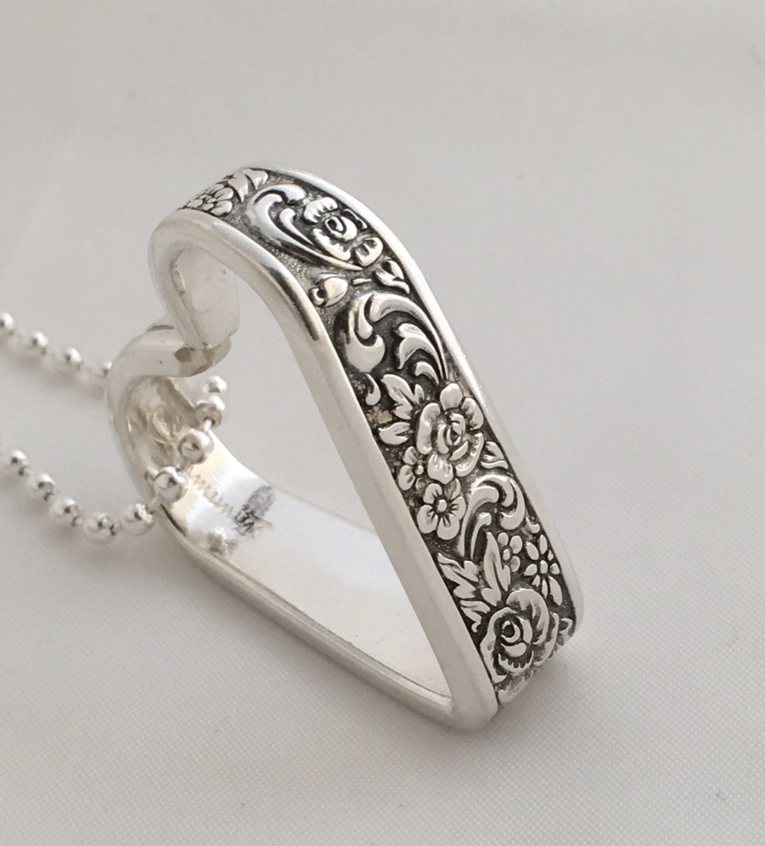 Vintage Heart Pendant TANGIER 1969 1.25 Inch Heart Vintage Silverplate ...