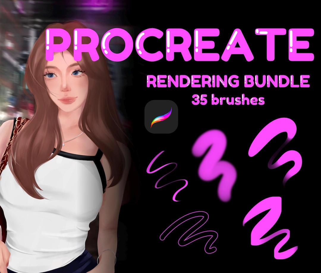 35 Procreate Brushes Bundle for Coloring, Rendering, Lineart & Hair ...