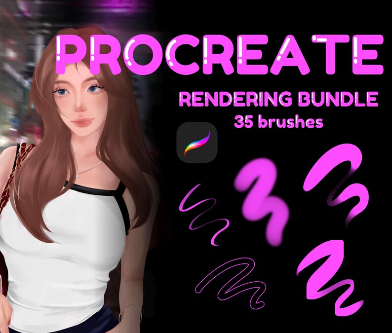 35 Procreate Brushes Bundle for Coloring, Rendering, Lineart & Hair - Character Sketch Brush Set ...