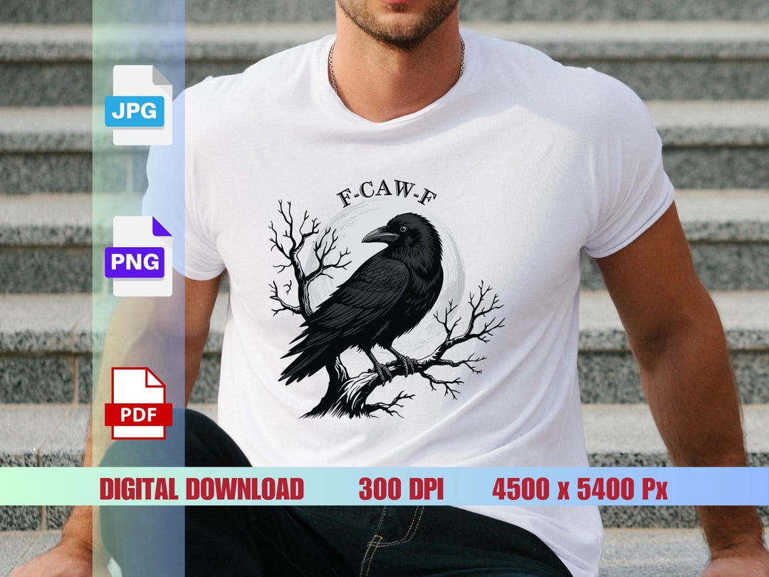 F-caw-f PNG, F-caw-f Raven Design, Raven Png, Funny Raven Design, Black ...