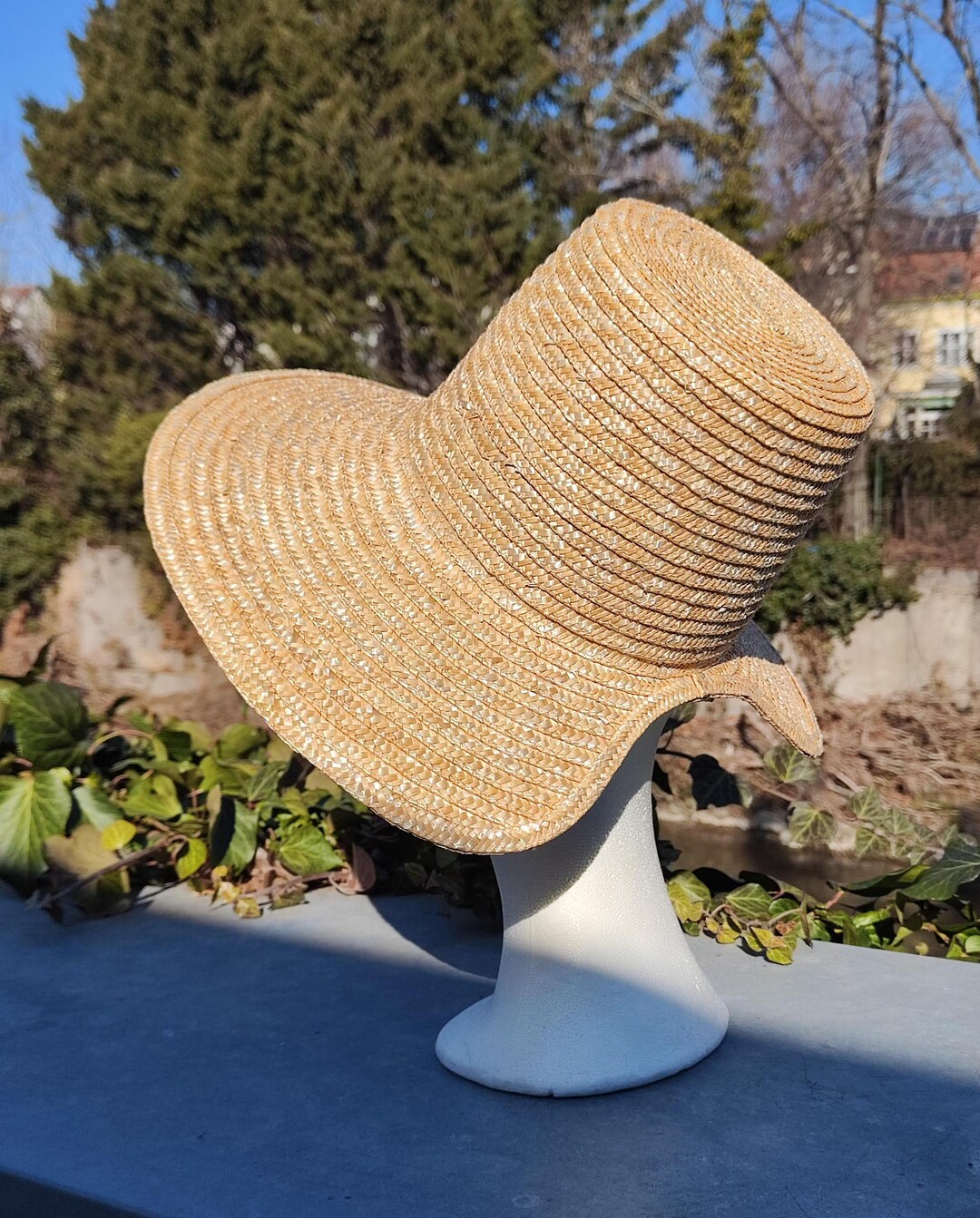 Strohhaube CAROLINE, Hutrohling, Biedermeier, Viktorianischer Hut, Hut ...