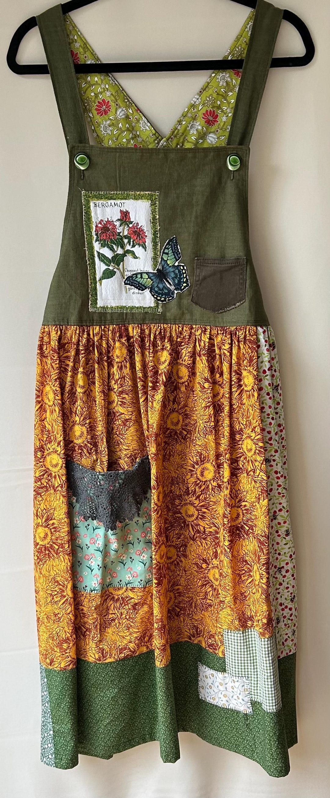Bib/dungaree Style Pinafore Dress With Patchwork and Appliqué - Etsy