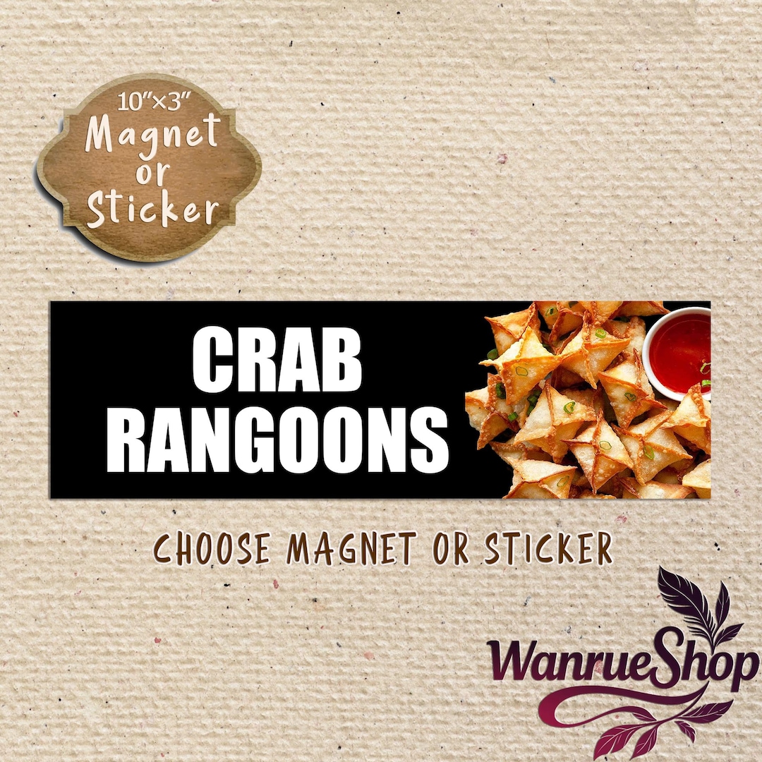 Crab Rangoons Funny Bumper Sticker/magnet,black Car Accessory,funny ...