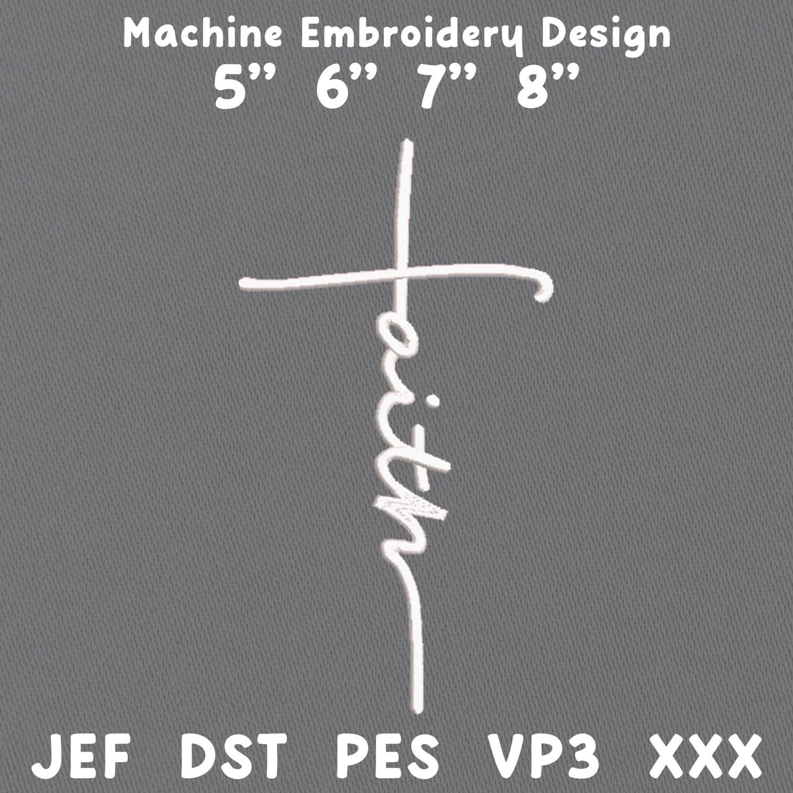 Embroidery Design File: Faith Embroidery, Jesus, Christian, Faith ...
