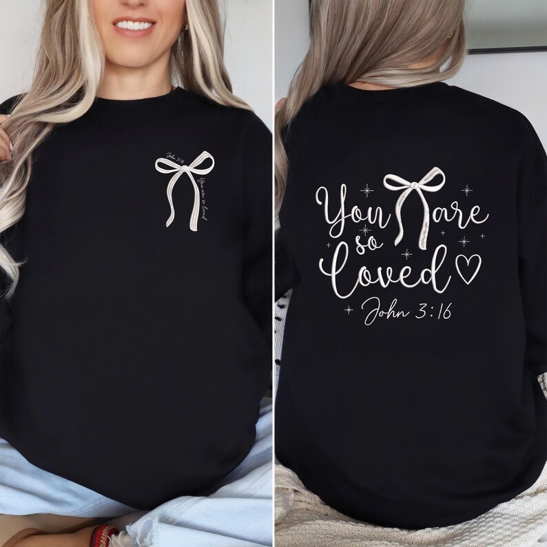 Embroidery Design File: You Are so Loved Embroidery, Coquette Bow ...