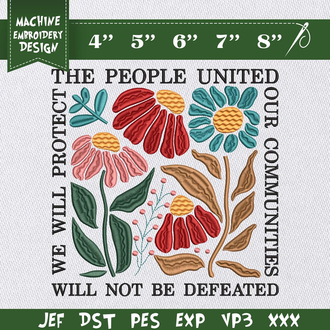 Embroidery Design File: Community is Resistance Embroidery, the People ...