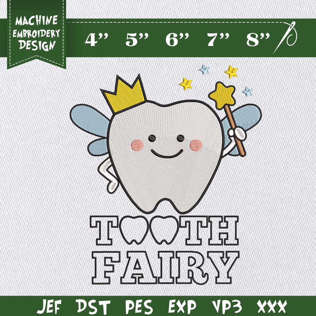 Embroidery Design File: Tooth Fairy Embroidery Funny Dentist Dentist ...