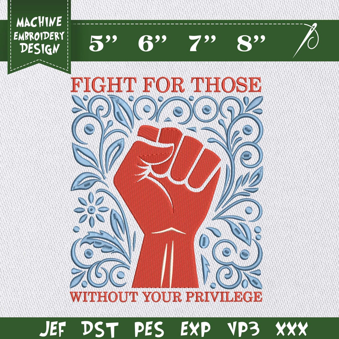 Embroidery Design File: Racial Equality Embroidery, Social Justice ...
