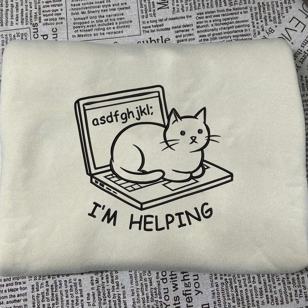 Embroidery Design File: Coder Cat Home Office Embroidery Funny Cat ...