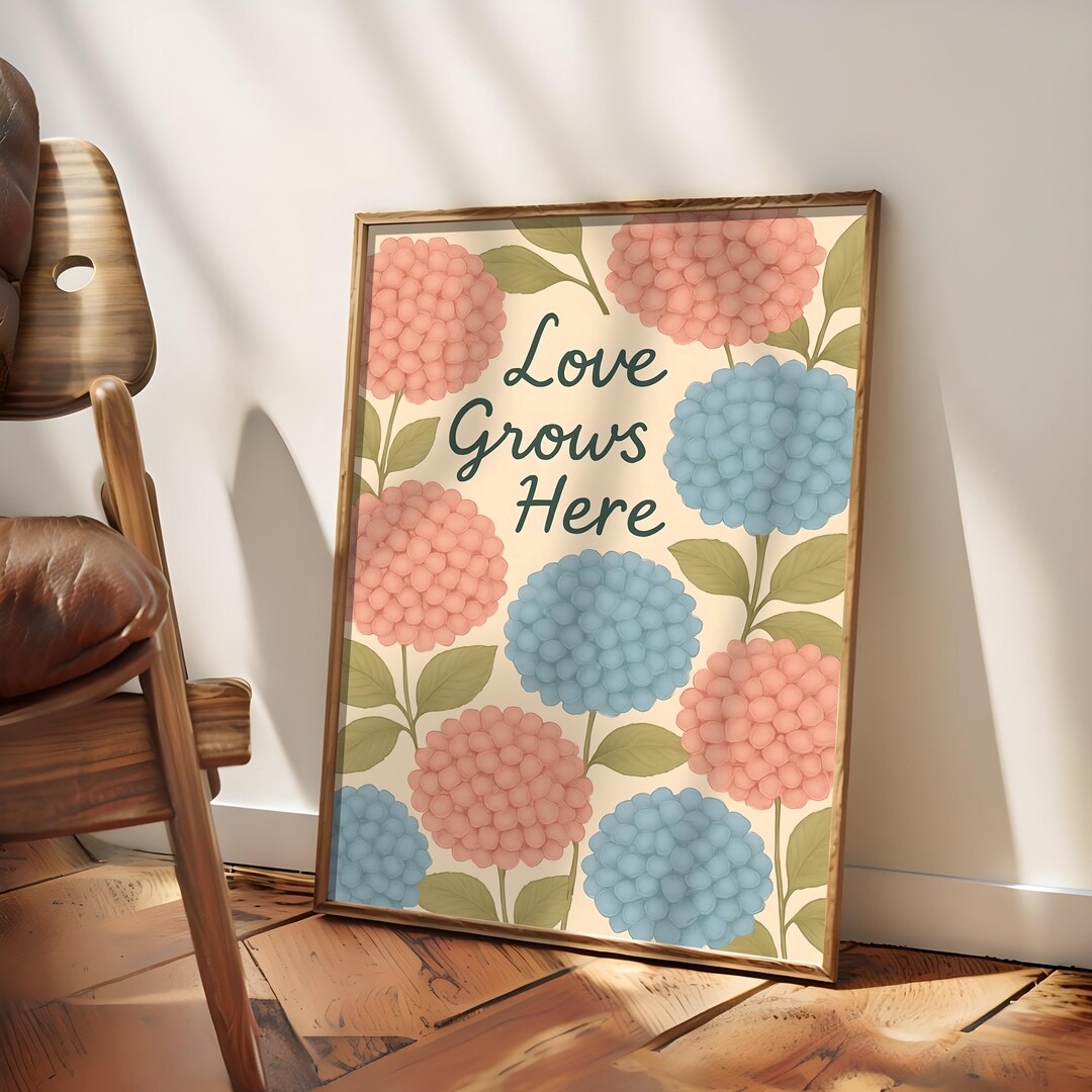 Love Grows Here Poster, Encouraging Wall Art, Living Room Decor ...