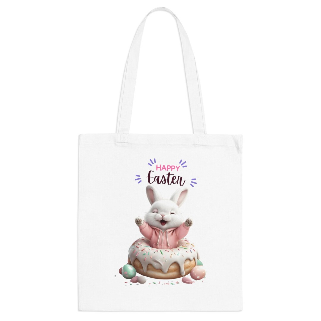 Happy Easter Bunny Tote Bag, Easter Gift, Spring Festival Bag, Cute ...