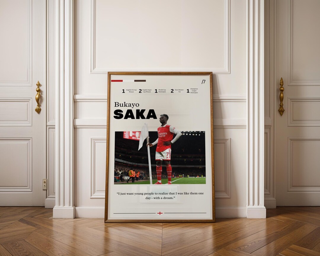 Bukayo Saka Arsenal Poster | Football Wall Art | Motivational Football ...