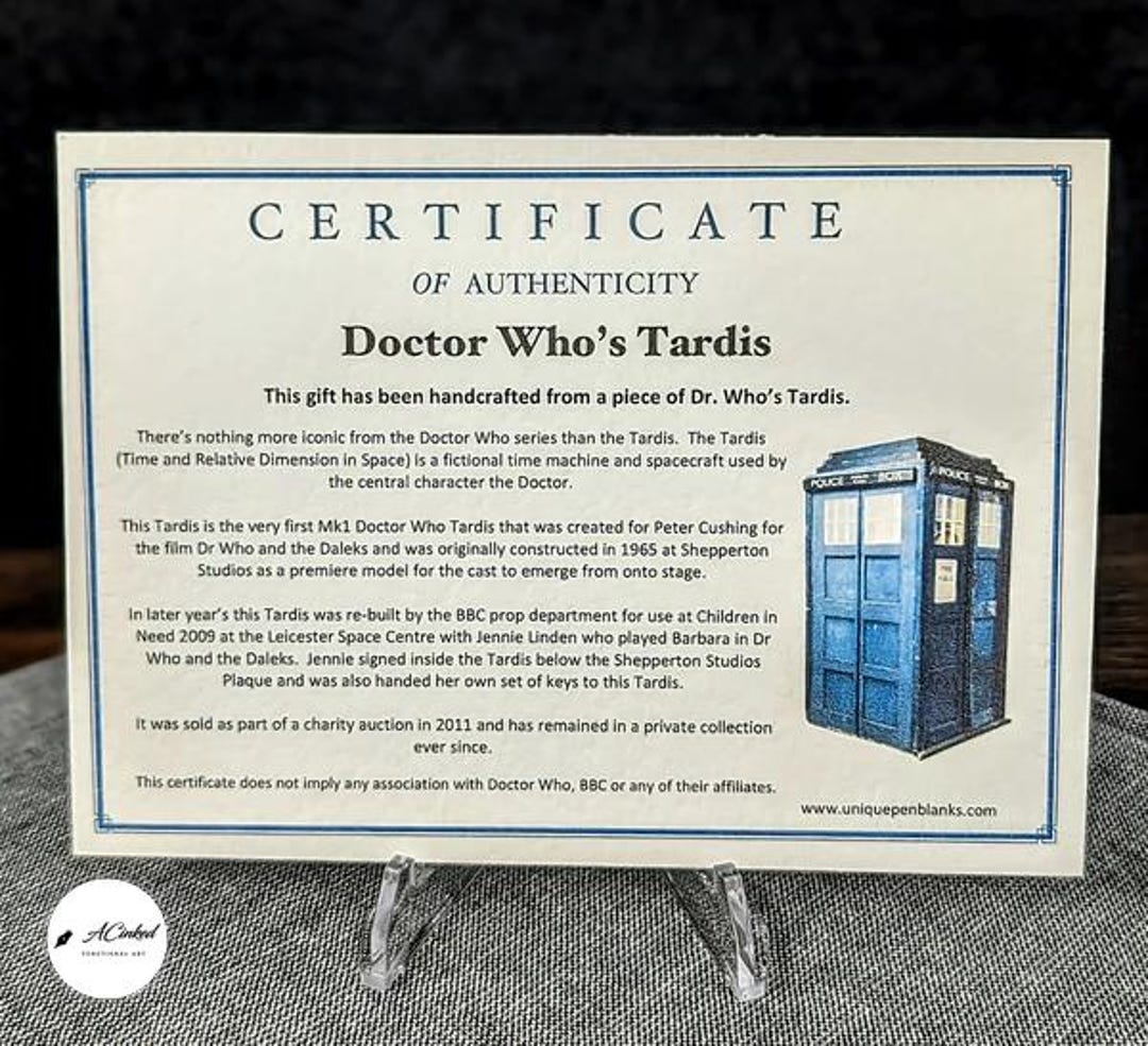 Doctor Who TARDIS Pen – Handmade Fountain Pen With Wood & Prop Material ...