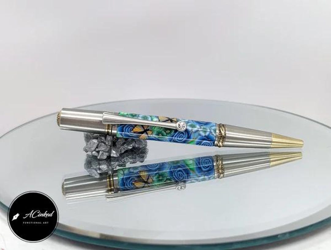 Ballpoint Pen: Handcrafted Floral Ballpoint Pen With Polymer Clay ...