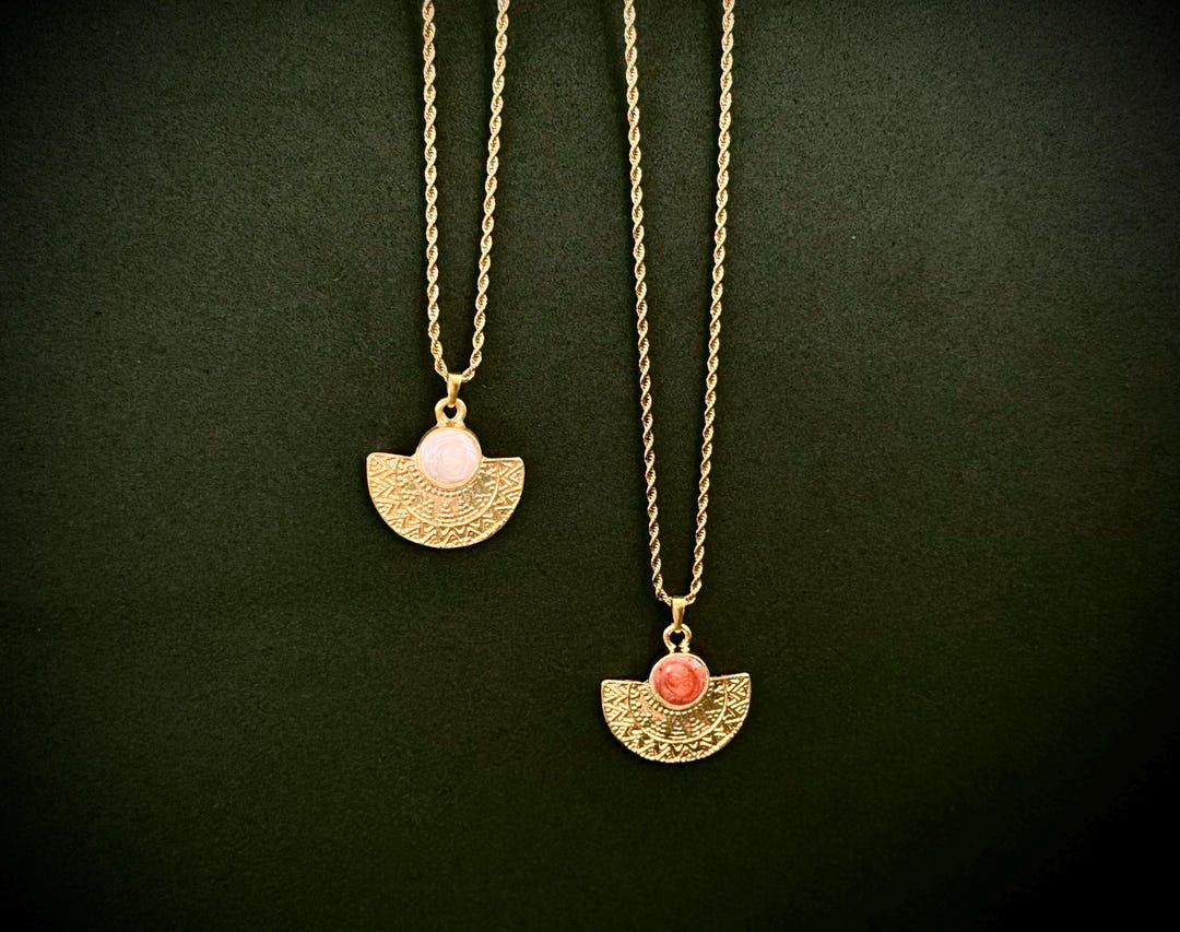 Selene Amulet Necklace – Gold Moon Pendant With Pearl Center, Mythology ...