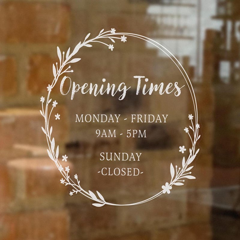 Opening Times Sign - Etsy UK