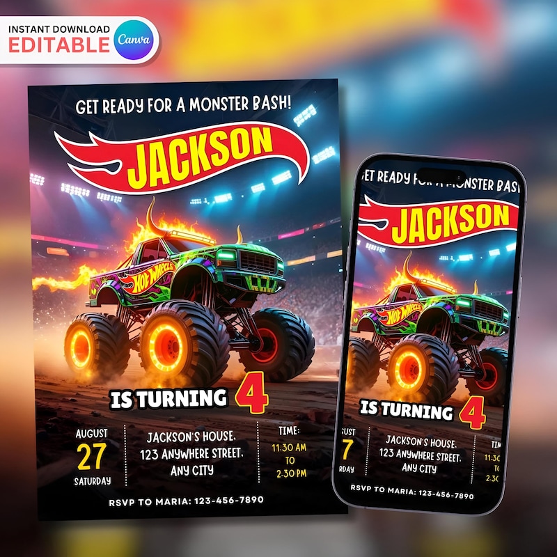 Hot Wheels. Monster Truck - Etsy