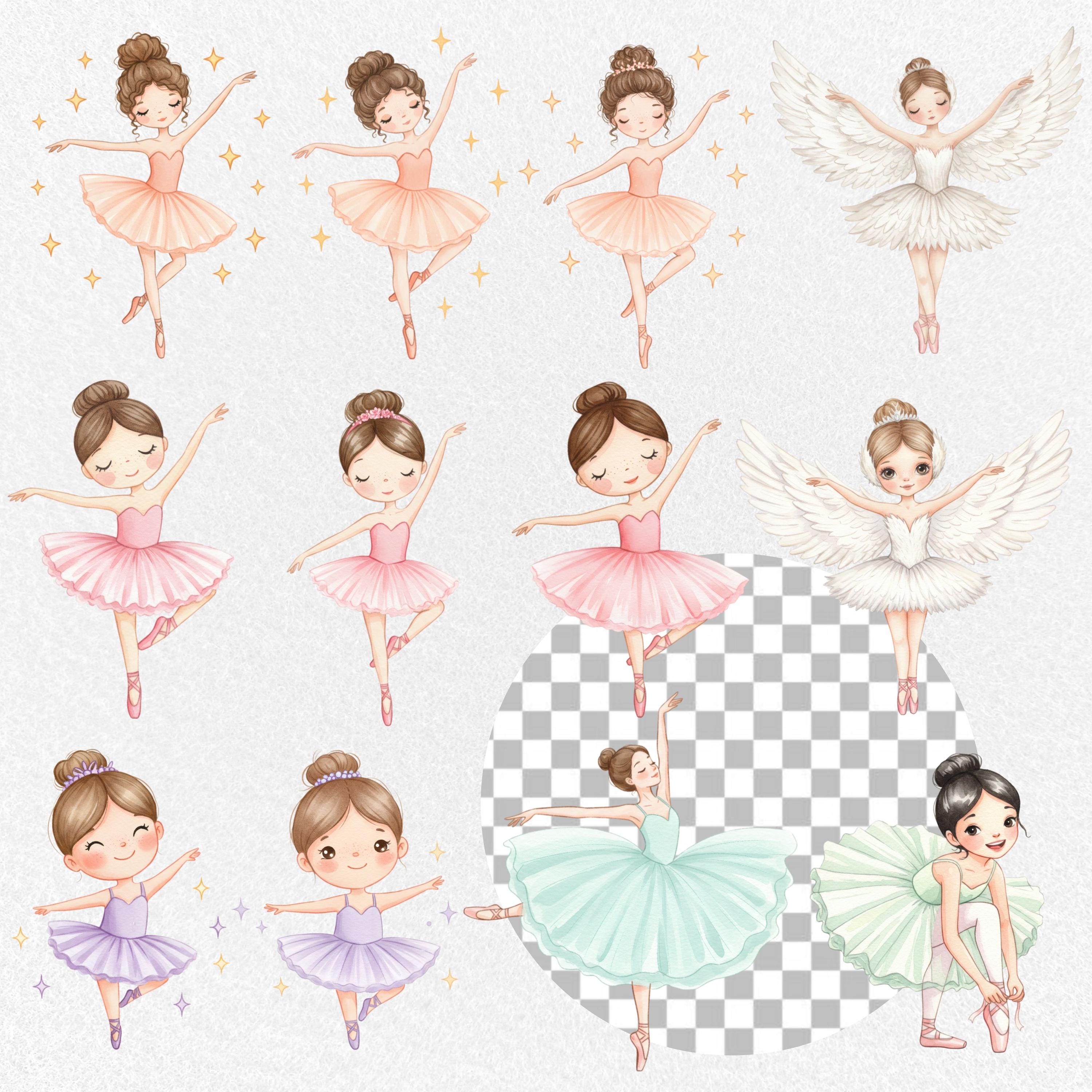 Watercolor Ballerina Clipart – Hand Painted Ballet Dancer PNG, Elegant ...