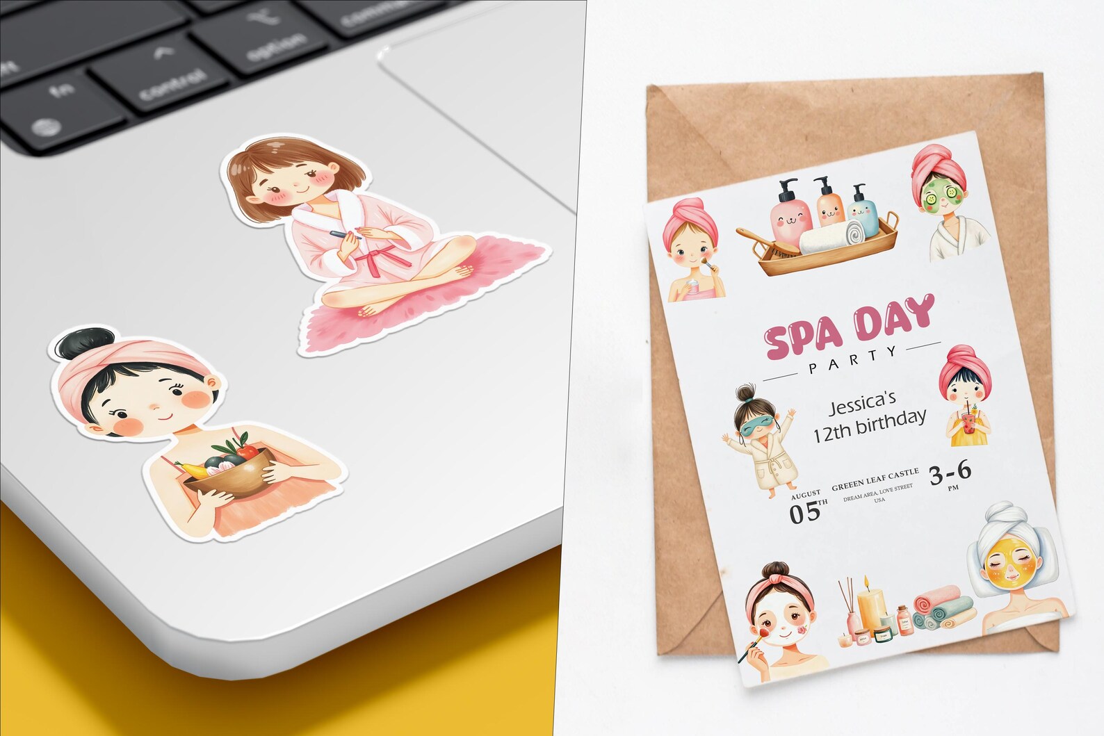 Girl Spa Day Clipart, Self-care Clipart, Feminine Clipart, Spa Girls ...