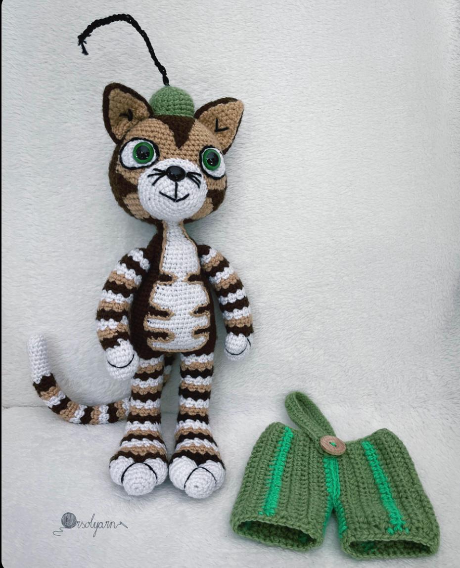Findus Cat Crochet Pattern PDF | Amigurumi Cat Toy | Crochet Doll ...