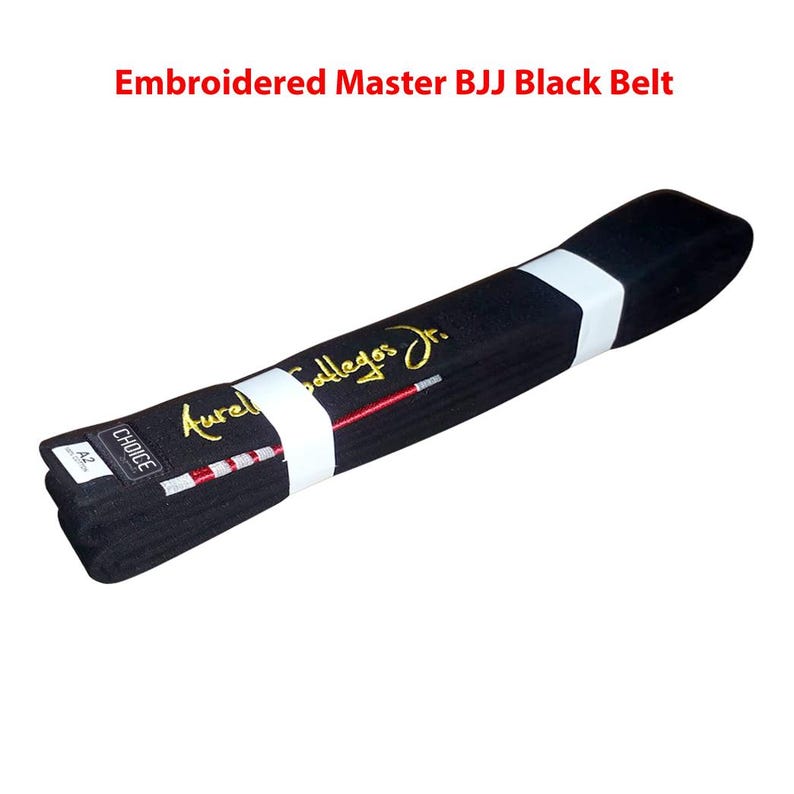 Custom Embroidered BJJ Black Belt – Personalized Name & Kanji Rank Belt ...
