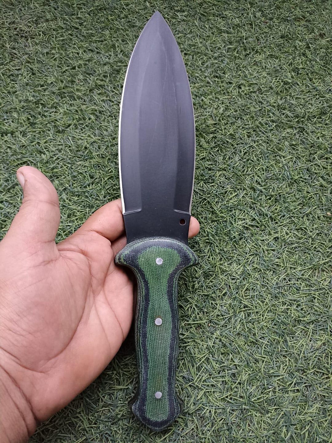 Custom Handmade Smatchet Hunting Knife Full Tang Fixed Blade Black ...