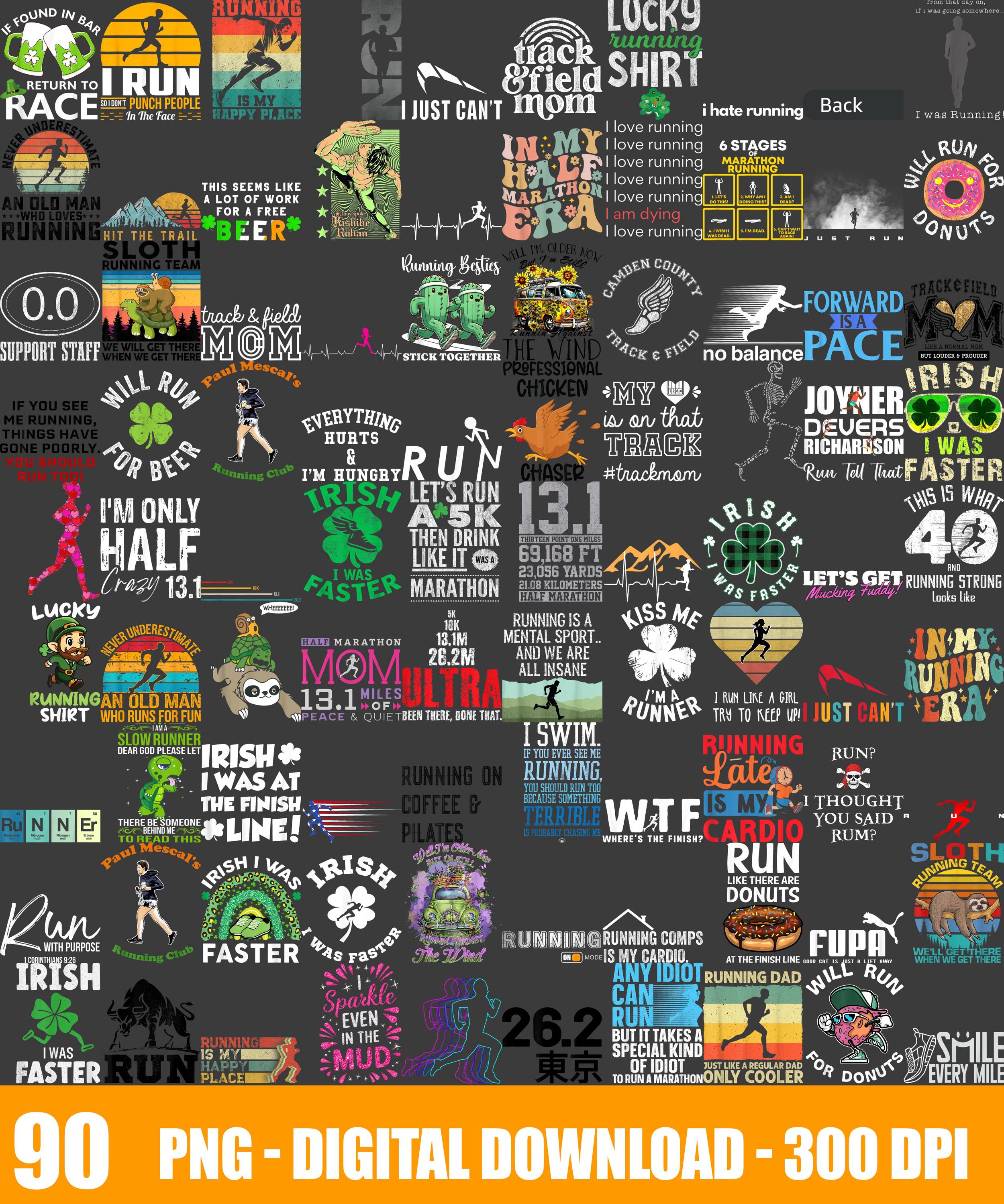 Running Sublimation Bundle, Runner PNG, Running Quotes PNG, Marathon ...