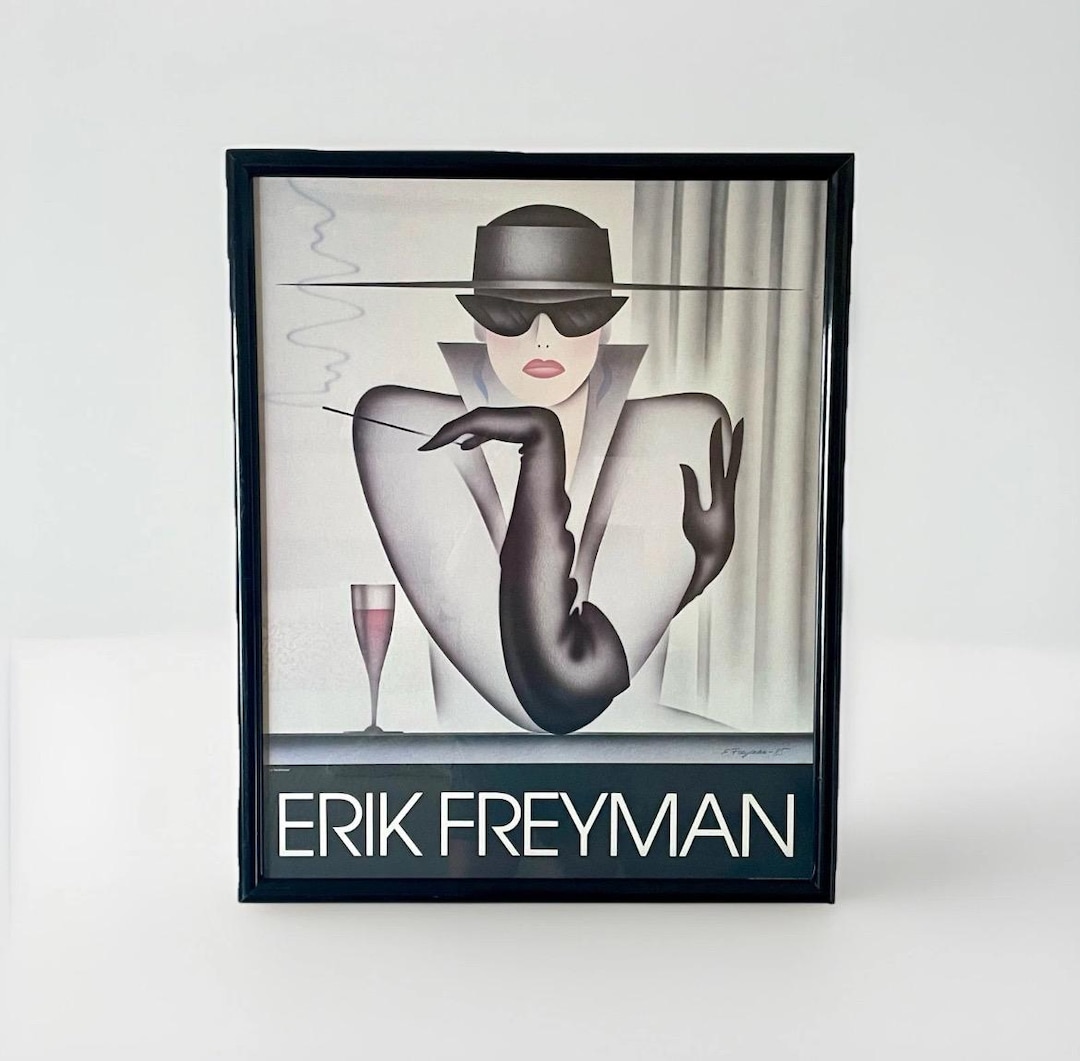 Vintage 1985, Art Deco Erik Freyman La Mysterieuse Poster, Signed ...