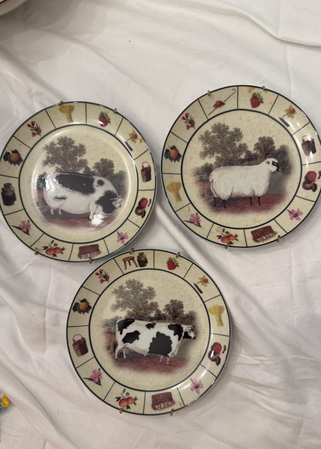3 Baum Bros. Formalities Barnyard Collection Collector Plates 8” With ...