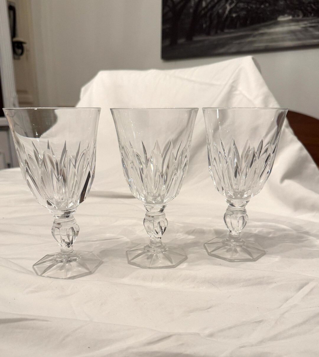 J. G. Durand France Set of 3 Crystal Wine Glasses - Etsy