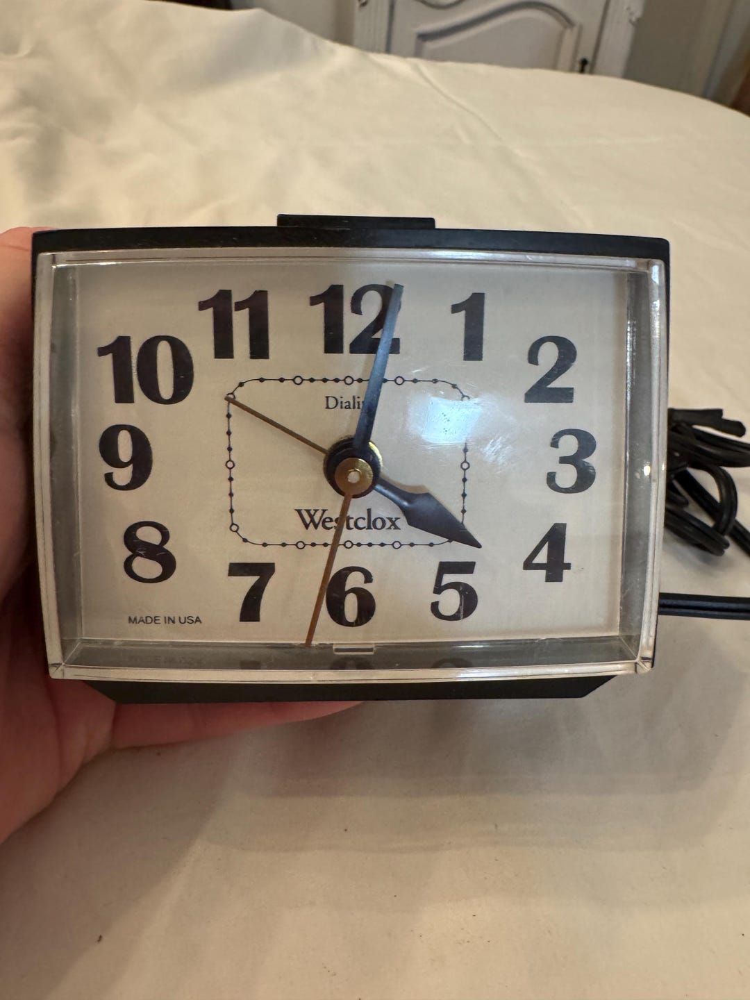 Vintage 1970s Westclox “dialite” Black Electric Table Alarm Clock ...