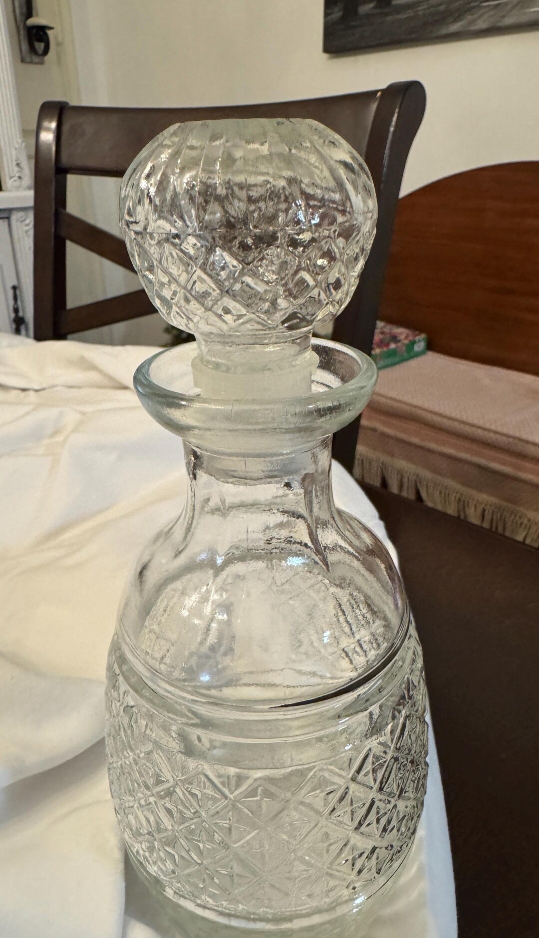 Decanter Textured Glass Vintage - Etsy